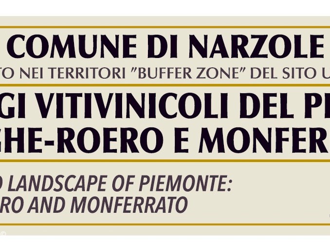 Cartelli per indicare che Narzole fa parte del contesto Unesco