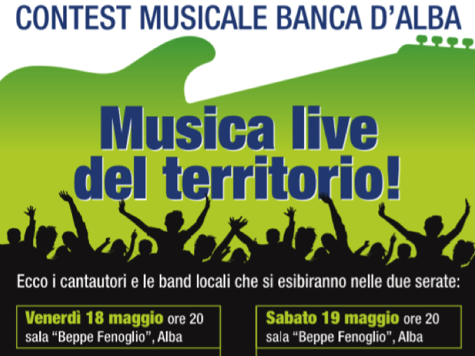 Contest Banca d'Alba: venerdì 18 e sabato 19 maggio i musicisti locali ...